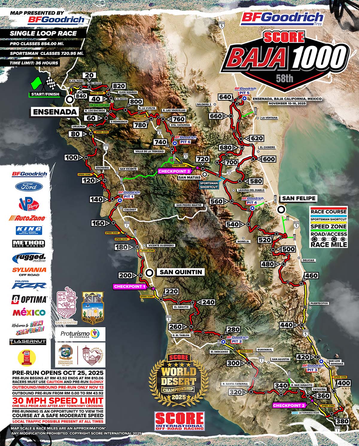 Baja 1000 Race Map